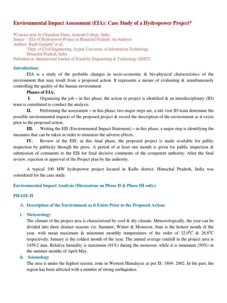 Case Study EIA - 17052020 | PDF | Environmental Impact Assessment ...