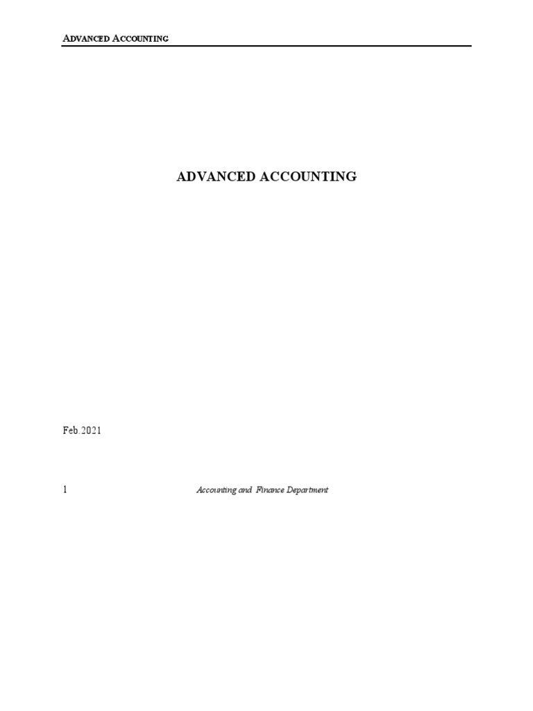 Advanced Accounting v2.0 | PDF | Debits And Credits | Inventory