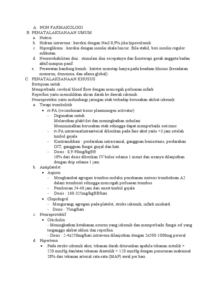 Penatalaksanaan Stroke Iskemik | PDF
