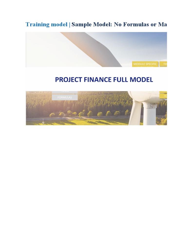 Project Finance Training Model Sample | PDF | Retained Earnings ...