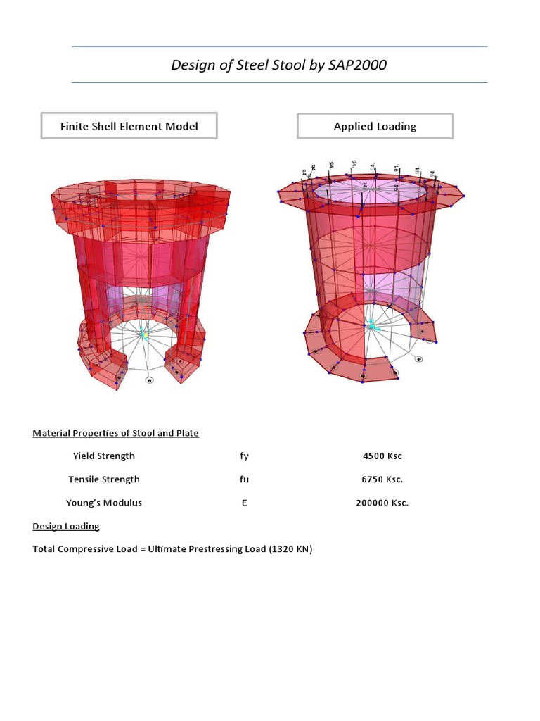 Design of Steel Stool by SAP2000: Finite Shell Element Model Applied ...