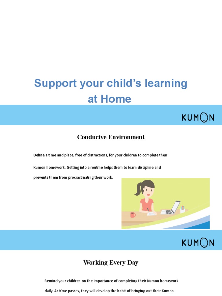 Tips for Supporting Kumon Learning at Home | PDF