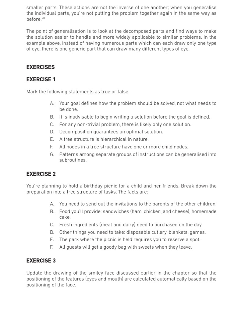 Decomposition Excercise | PDF | Teaching Mathematics | Foods