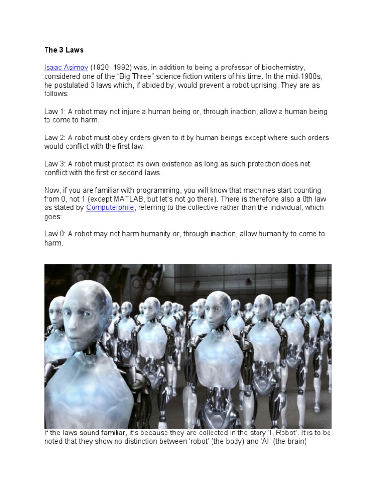 Isaac Asimov: The 3 Laws | Download Free PDF | Artificial Intelligence ...