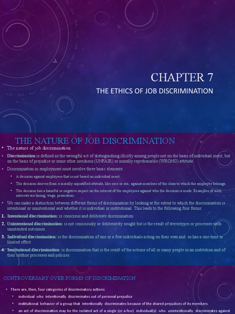 The Ethics of Job Discrimination | PDF | Sexual Harassment ...