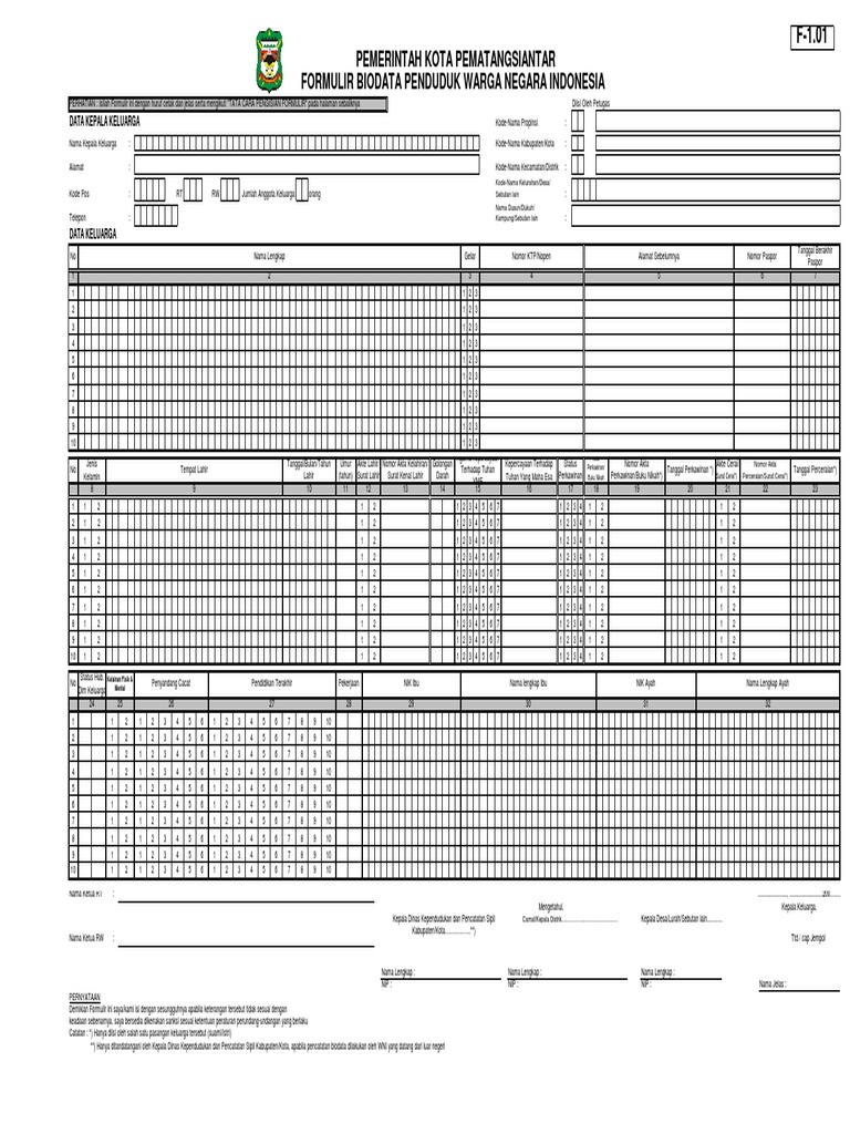 Formulir F1.01 | PDF
