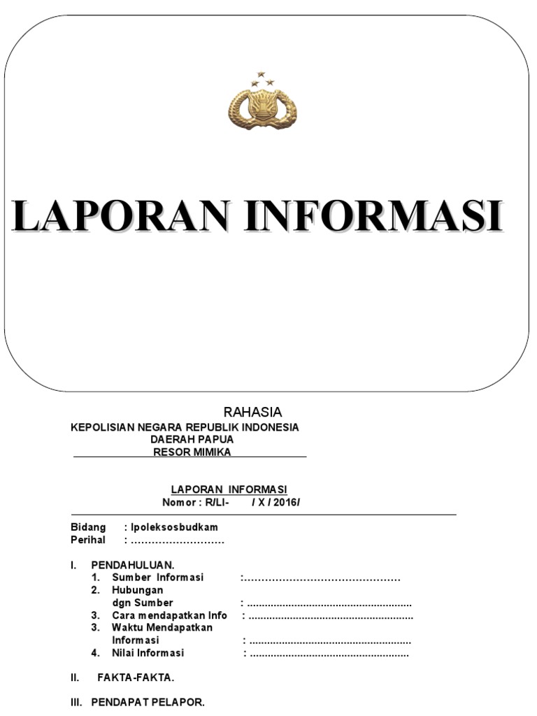 Laporan Informasi | PDF