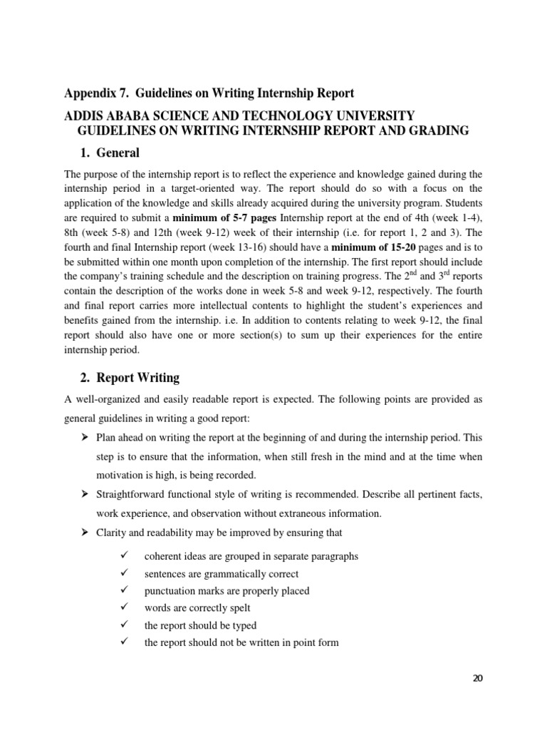 Internship Report Writing Guide | PDF | Internship | Job Hunting