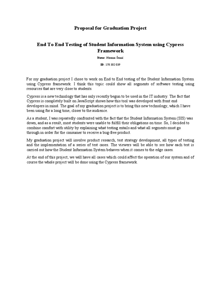 Graduation Project Proposal | PDF