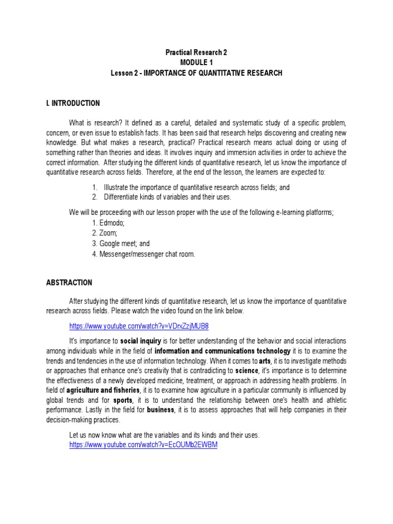 Practical Research 2 | PDF | Dependent And Independent Variables ...