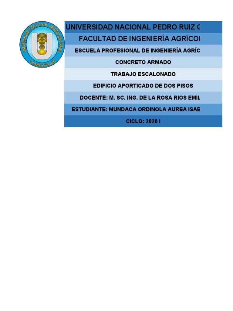 Análisis y diseño estructural de un edificio aporticado de dos pisos para oficinas y archivo en ...
