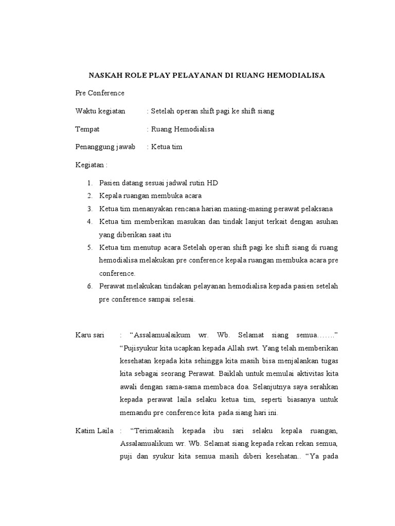 Naskah Role Play Pre Dan Naskah Role Play Pre Dan Post Conference Post ...