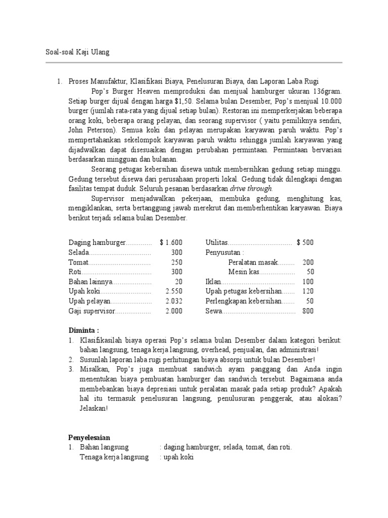 Soal Soal Kaji Ulang | PDF