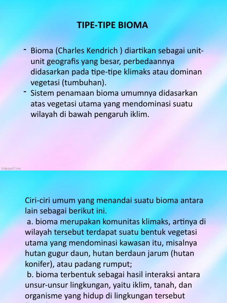 Tipe-Tipe Bioma dan Ciri-Cirinya | PDF