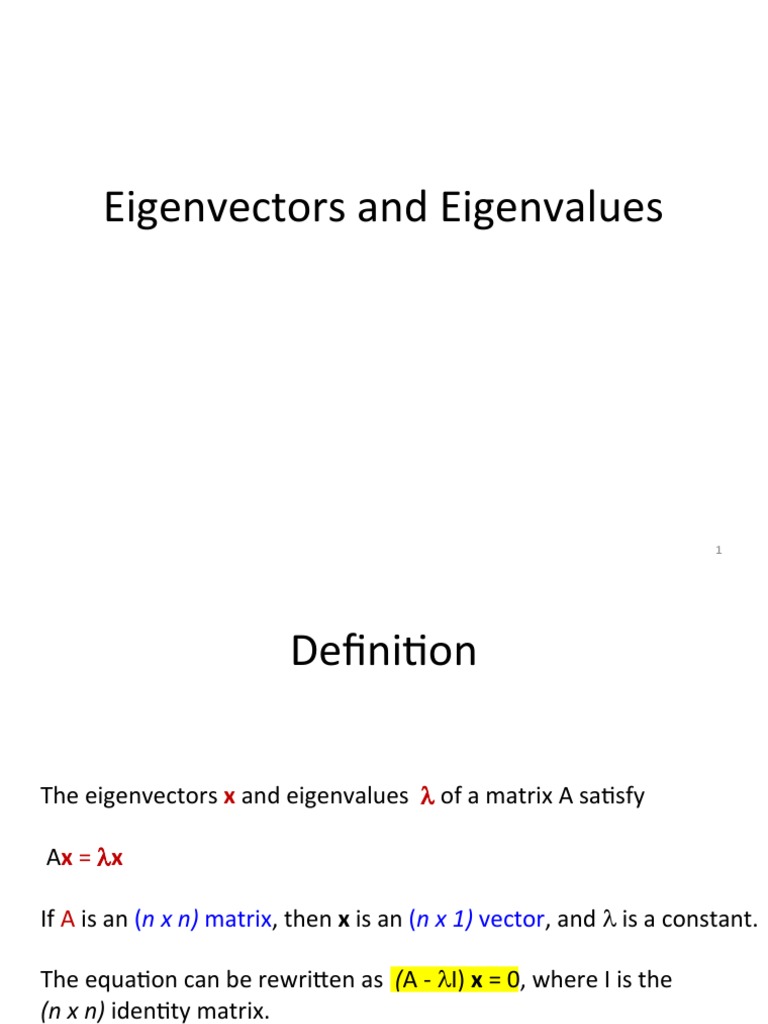 Eigenanalysis of Matrices: Computing Eigenvalues and Eigenvectors | PDF | Eigenvalues And ...