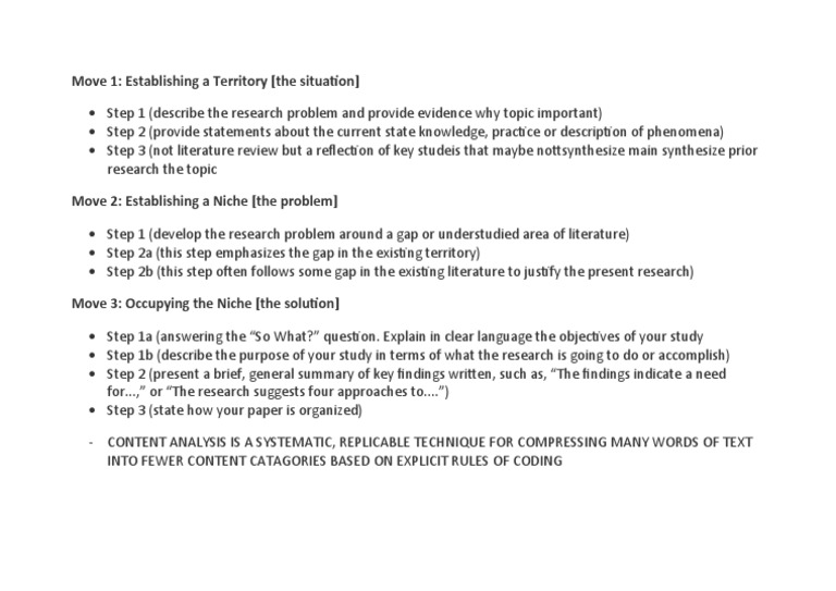 Move 1: Establishing A Territory (The Situation) | PDF | Teaching ...