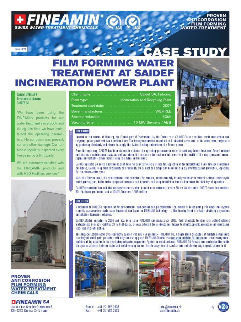 Filming Amines Case Study On The Water Treatment of An Incineration ...