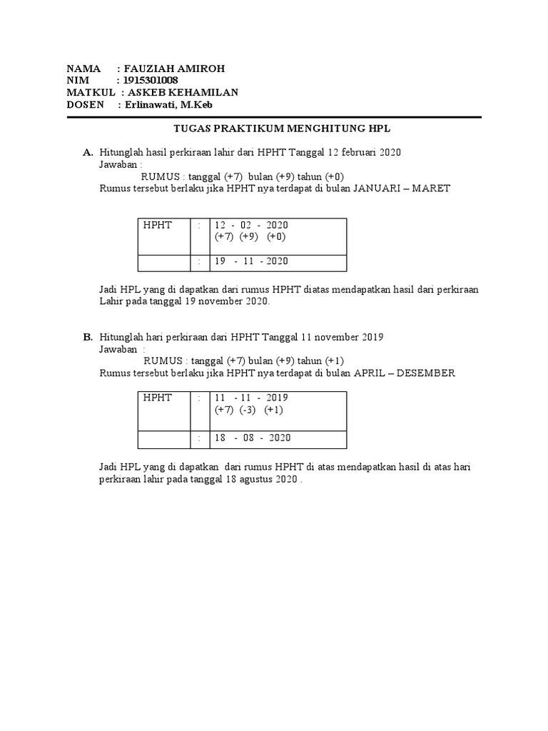 Menghitung HPL | PDF