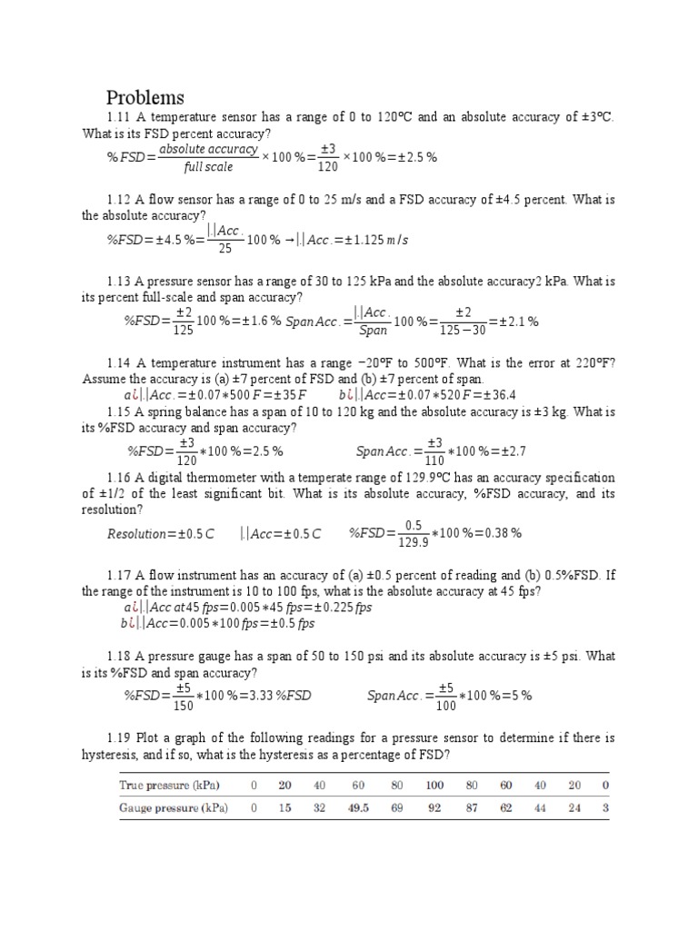 Problem ch1 | PDF | Thermometer | Measuring Instrument