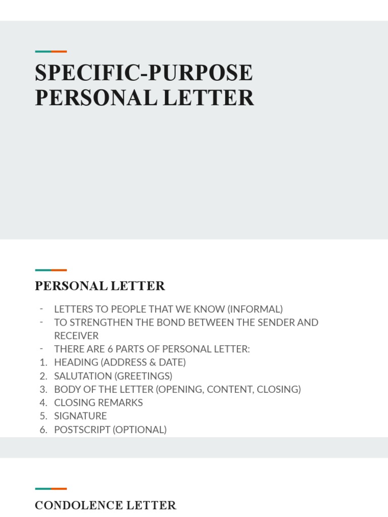 Types of Personal Letters Explained | PDF | Interpersonal Relationships ...