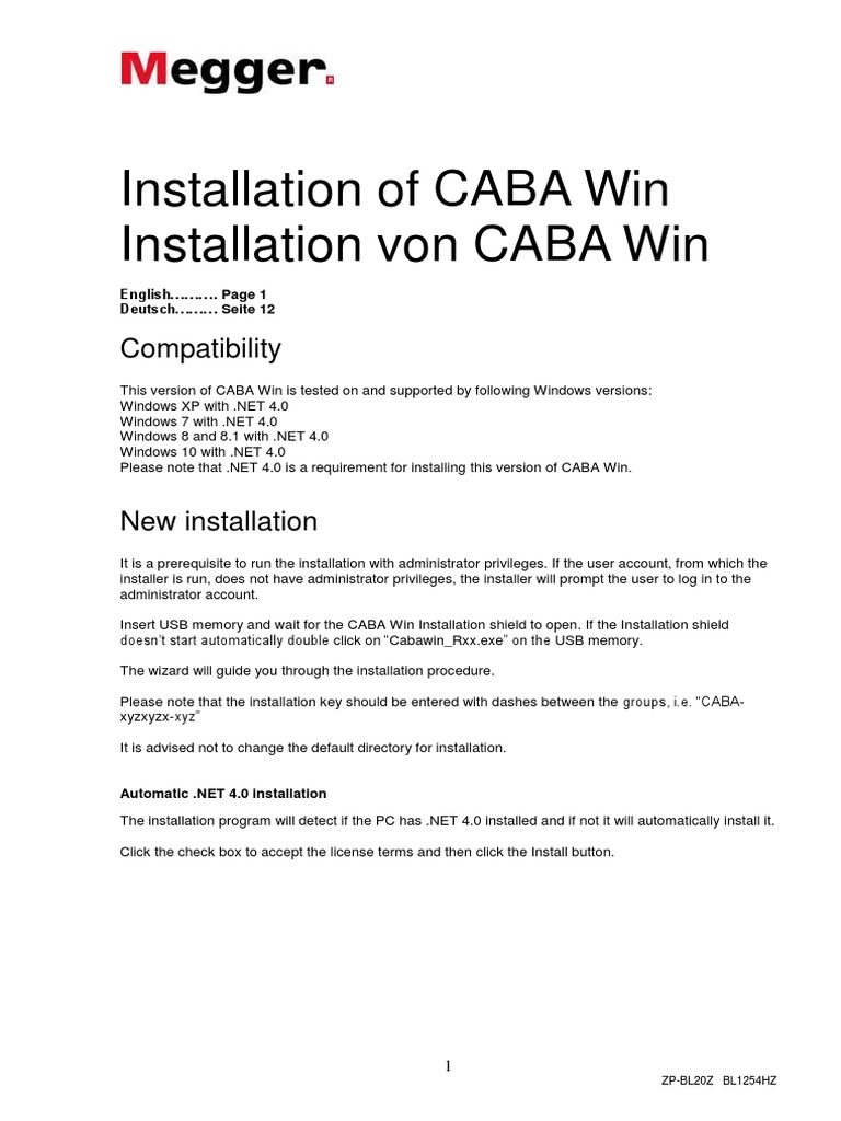 Installation Instruction CABA Win | PDF | Usb | Device Driver