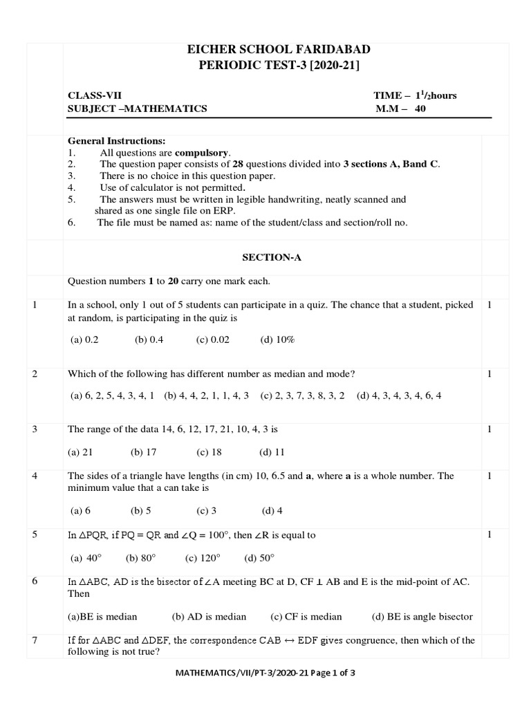 Maths Question Paper | PDF | Triangle | Euclidean Geometry