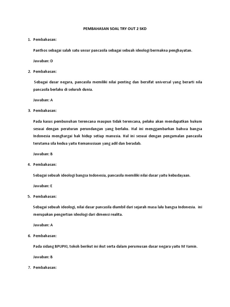 Pembahasan Try Out 2 | PDF
