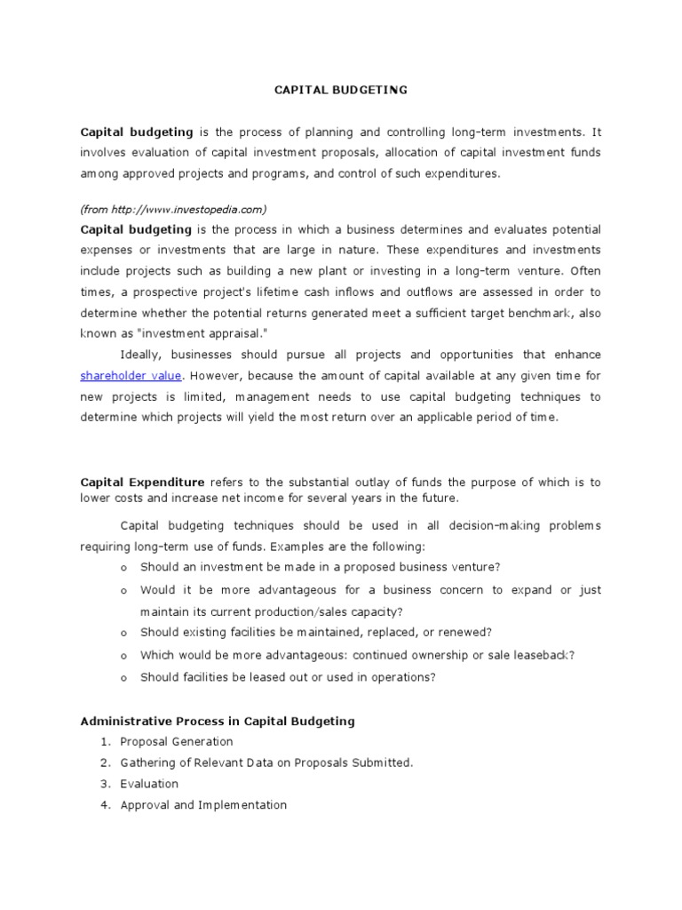 7 - Capital Budgeting | PDF | Net Present Value | Capital Budgeting