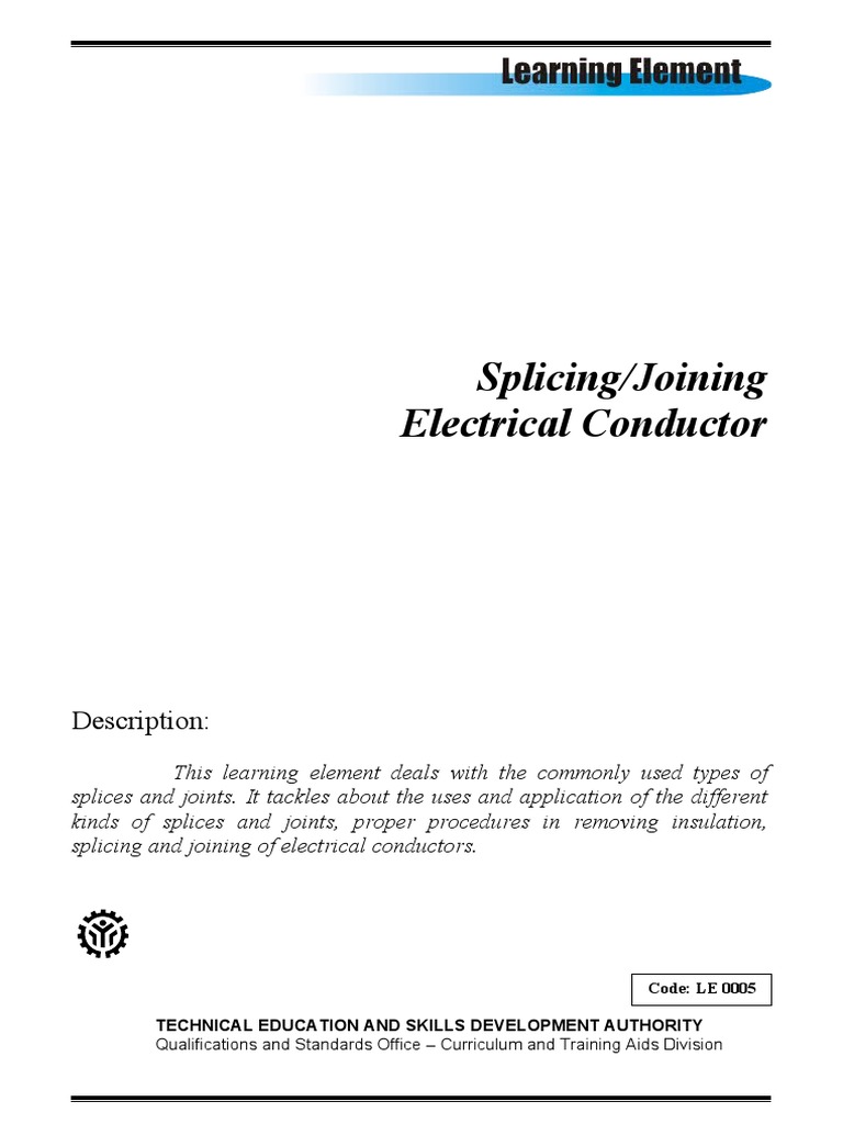 Splicing - Joining Electrical Conductor | PDF | Wire | Electrical Conductor