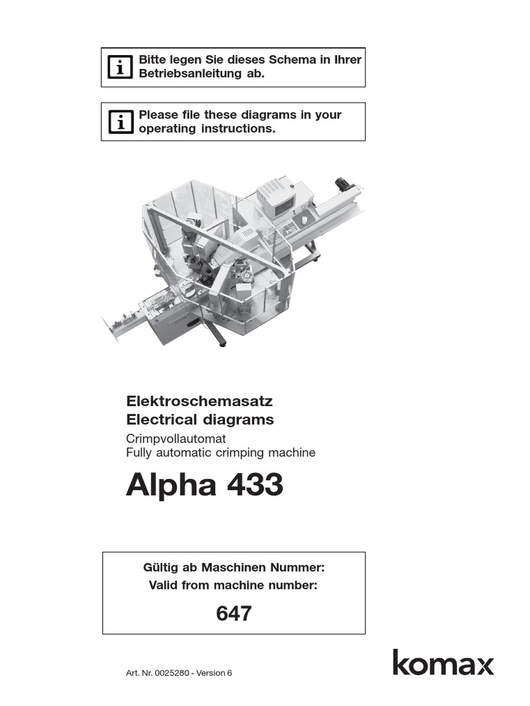 Electrical Diagrams Komax Alpha 433 | PDF