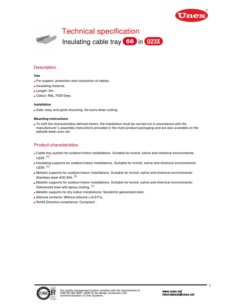 Insulating Cable Tray Specification | PDF | Insulator (Electricity) | Epoxy