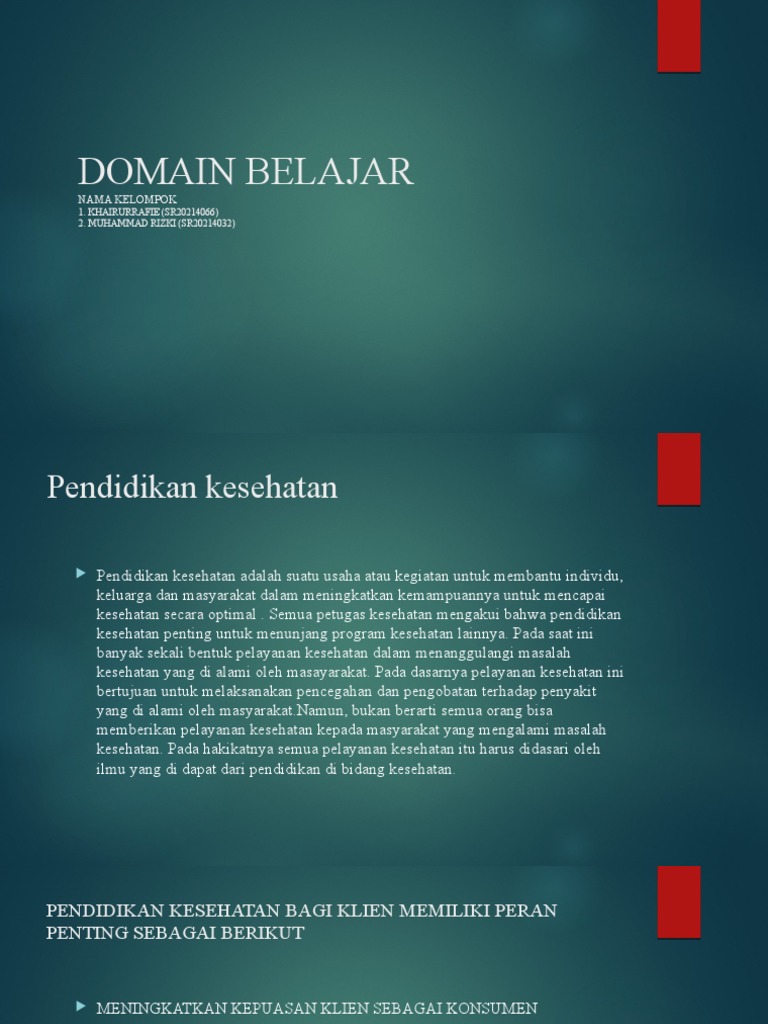 Domain Belajar | PDF | Karier & Perkembangan | Pengembangan Diri