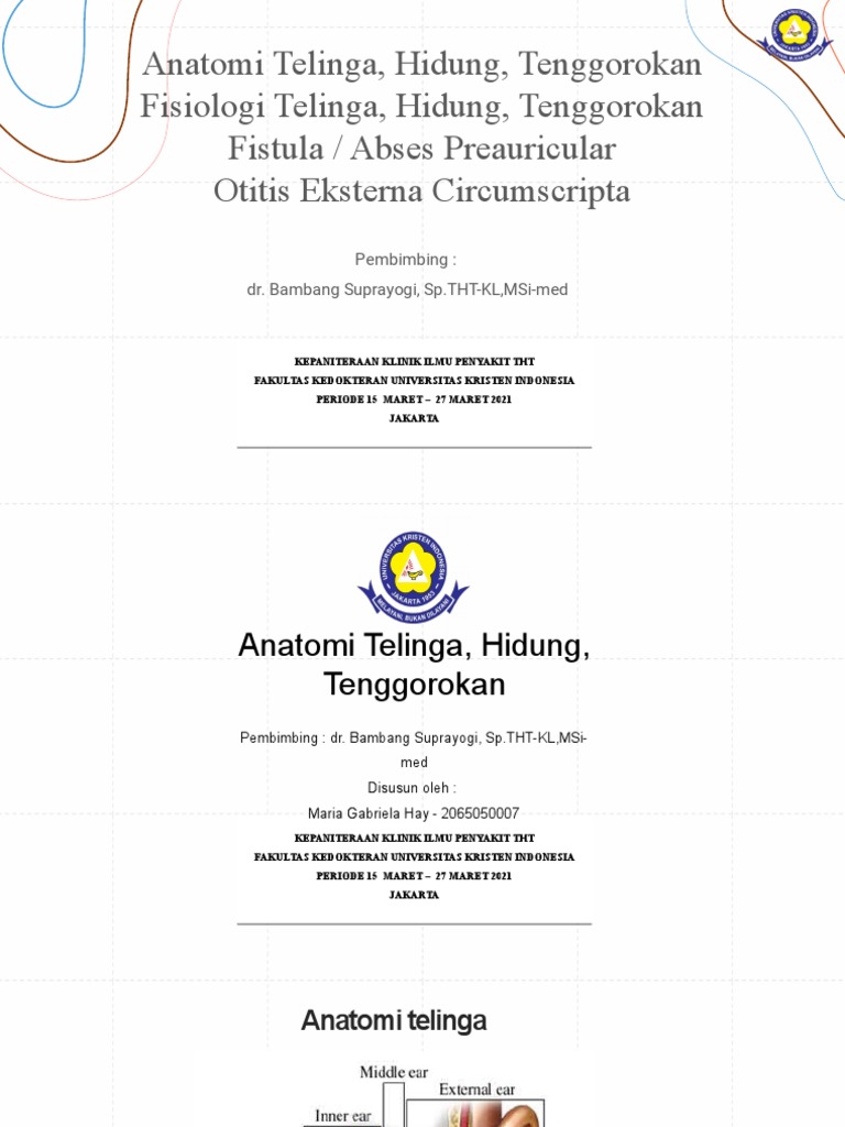 Materi Dr. Bambang Suprayogi, M.si.,Med.,Sp. THT-KL Gabungan I | PDF