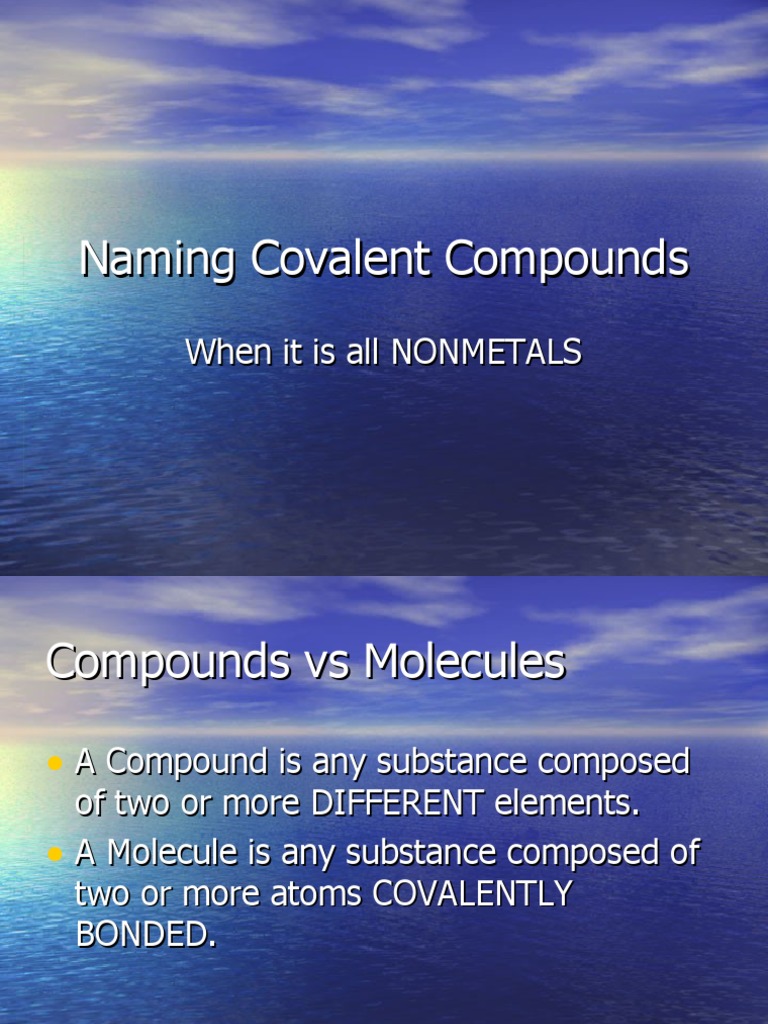 Naming Covalent Compounds | PDF