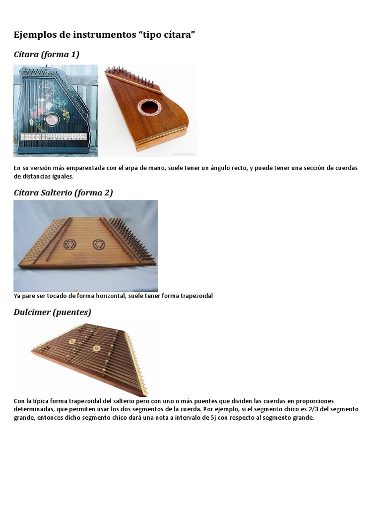 Ejemplos Instrumentos Tipo Cítara | PDF