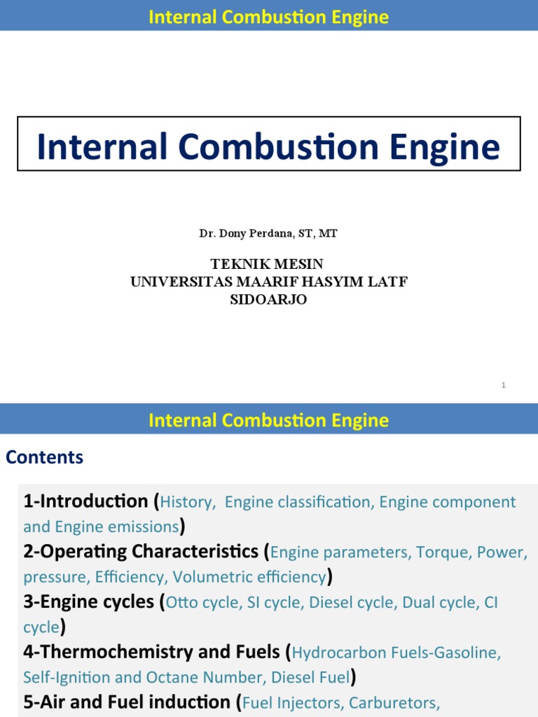 Overview of Internal Combustion Engines | PDF | Internal Combustion ...