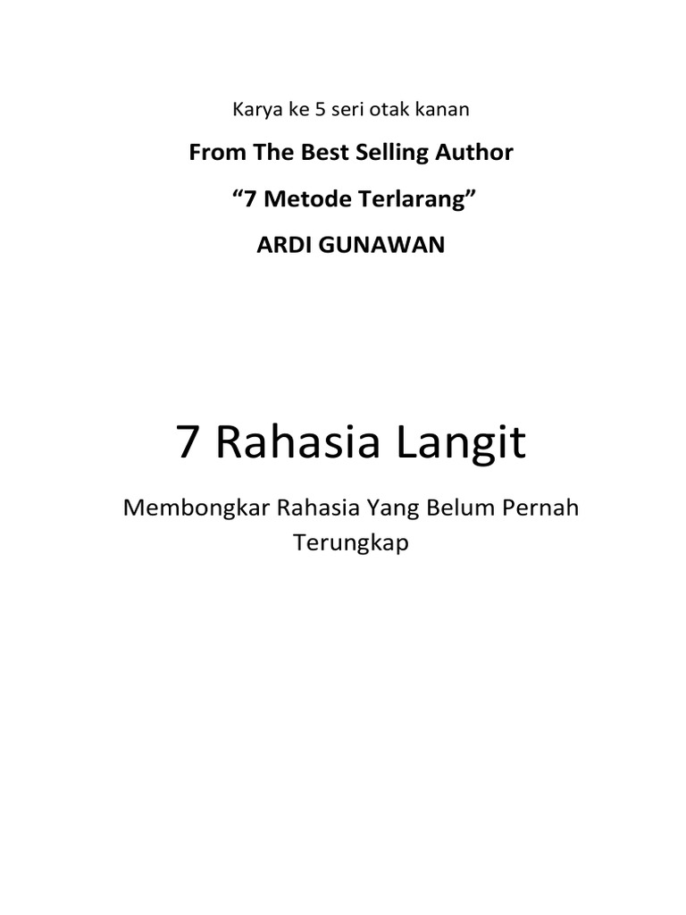 7 Rahasia Menjemput Rezeki | PDF | Pengembangan Diri