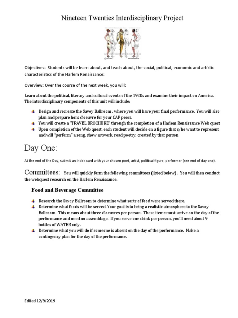 1920s Interdisciplinary Project | PDF | Harlem Renaissance
