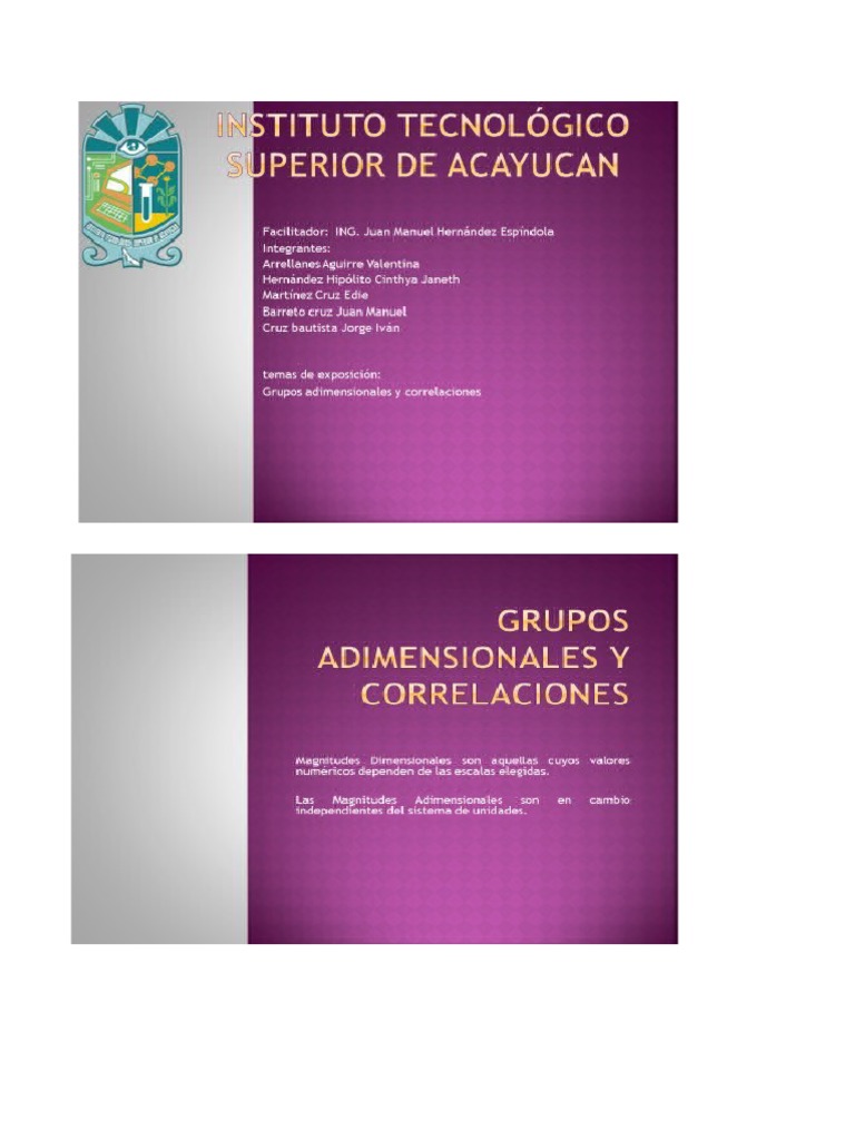 Grupos Adimensionales y Correlaciones | PDF