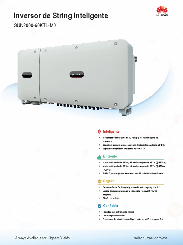 Huawei SUN2000 60KTL M0 | PDF | Ingenieria Eléctrica | Electrónica