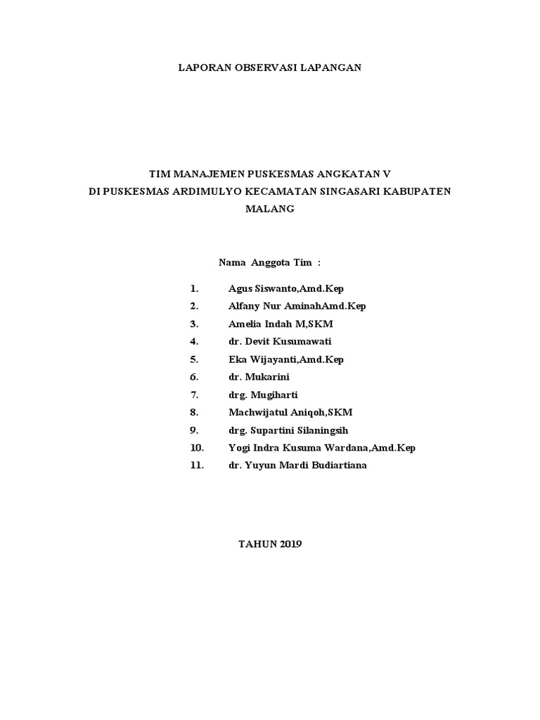 12 Laporan Ol MP V Ardimulyo | PDF