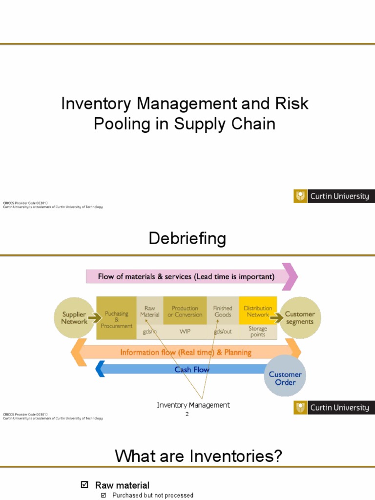 Inventory Management and Risk Pooling in Supply Chain | PDF | Inventory ...