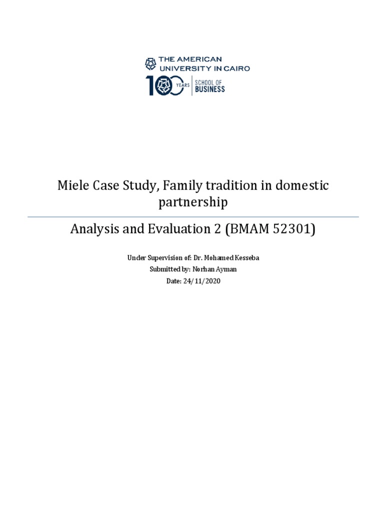 Miele Case Study - Norhan Ayman | PDF | Competitive Advantage | Brand