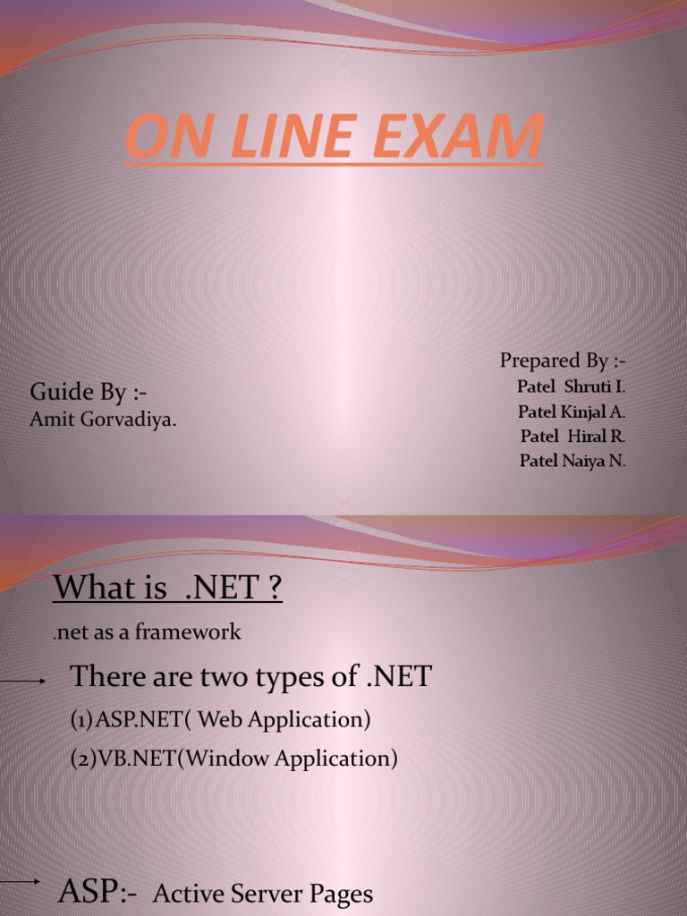 Online Exam Management System Project Report | PDF | Active Server ...