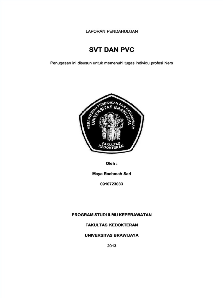 PDF Laporan Pendahuluan SVT PVC DL | PDF