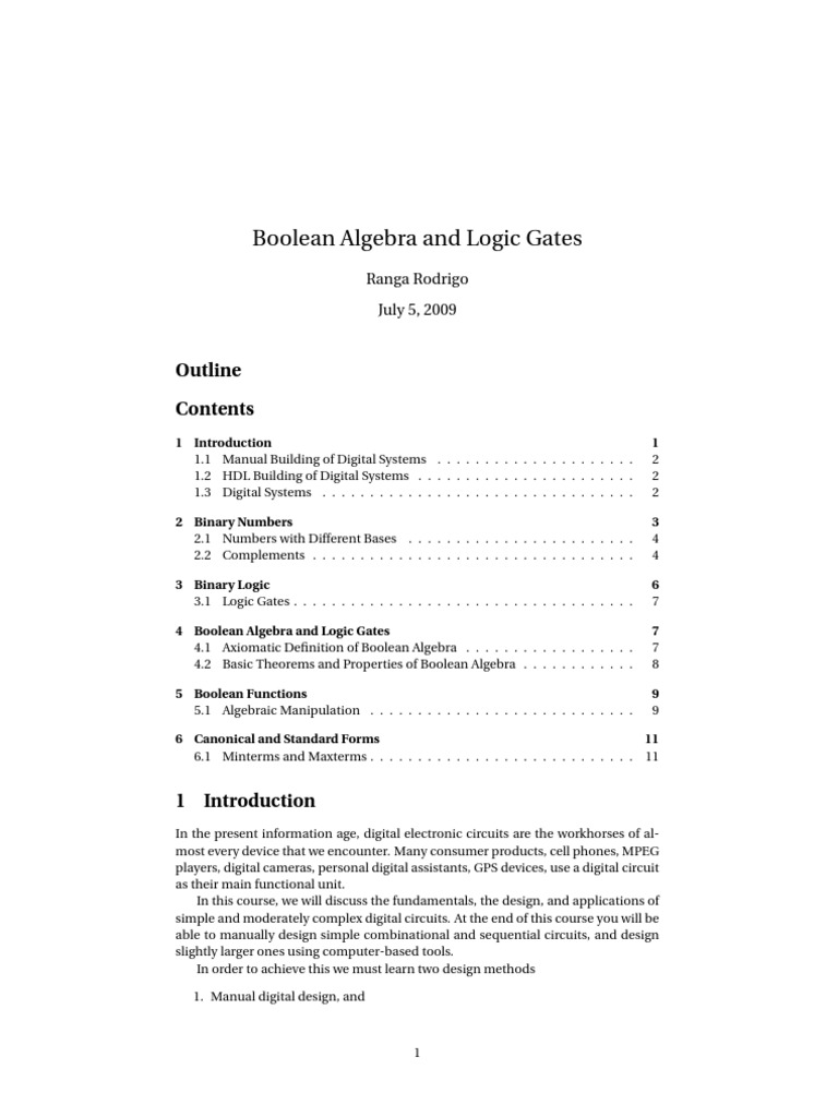 Boolean Algebra Fundamentals and Gates | PDF | Teaching Methods & Materials