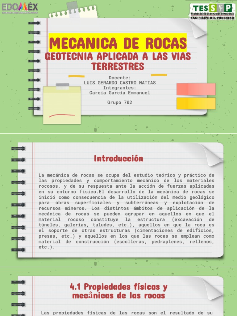 Presentacion Mecanica de Rocas | PDF | Tectónica | Roca (geología)