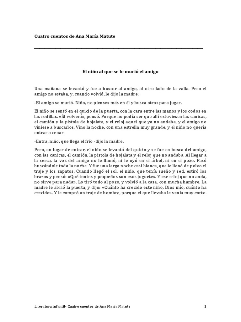 Cuatro Cuentos de Ana María Matute | PDF | Carrusel