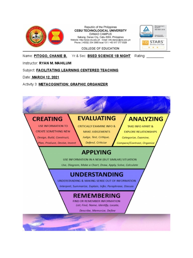 Activity 3 Metacognition Graphic Organizer | PDF