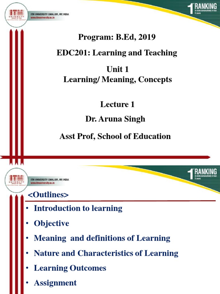 Nature and Definition of Learning | PDF | Experience | Behavior